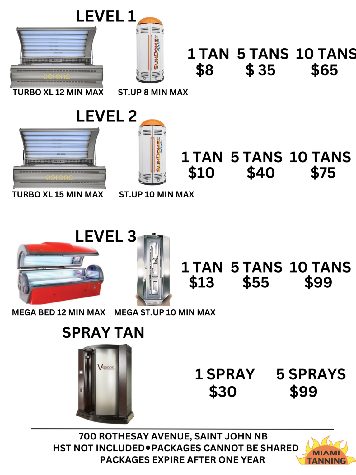 Miami Tanning » PACKAGES